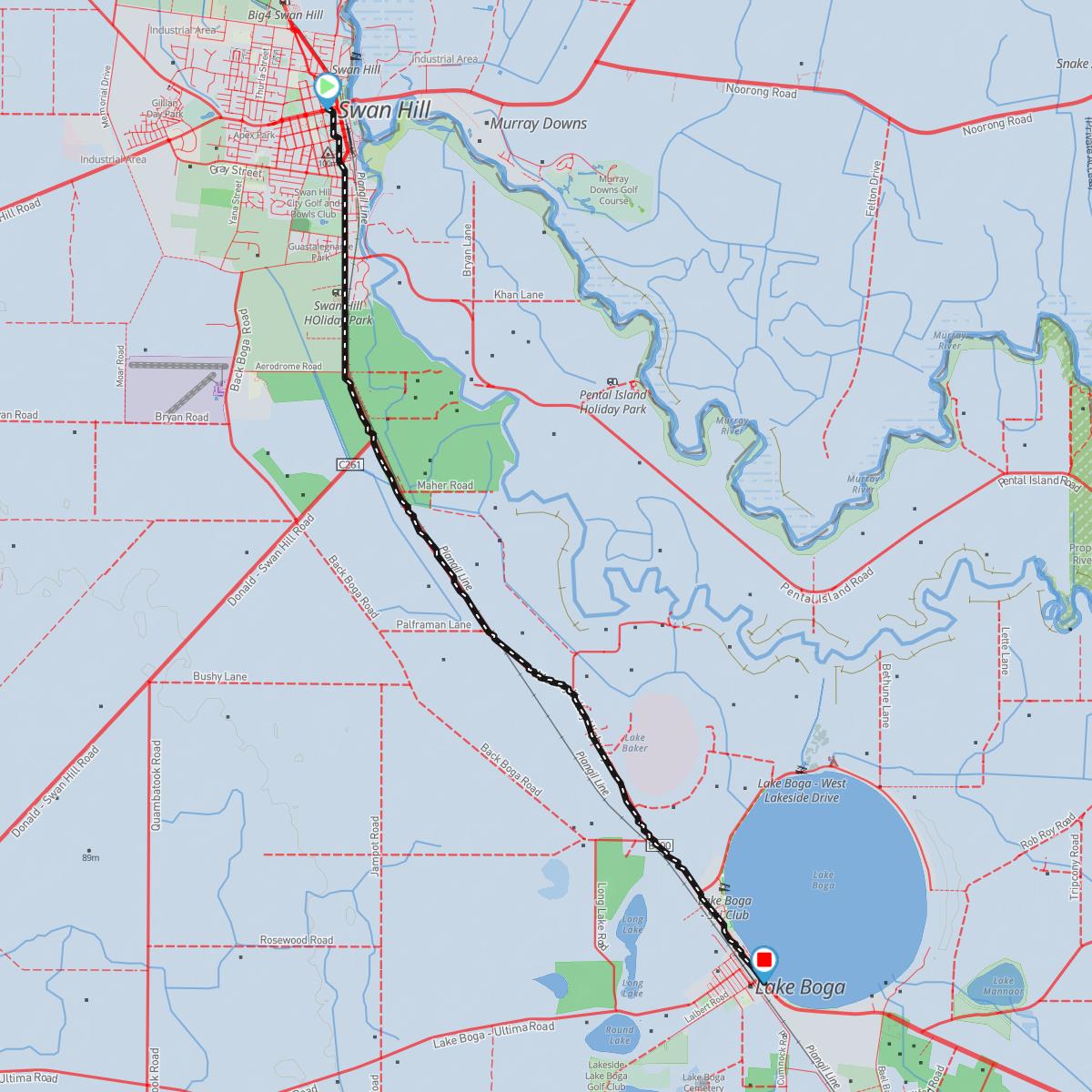 Swan Hill to Lake Boga VIC