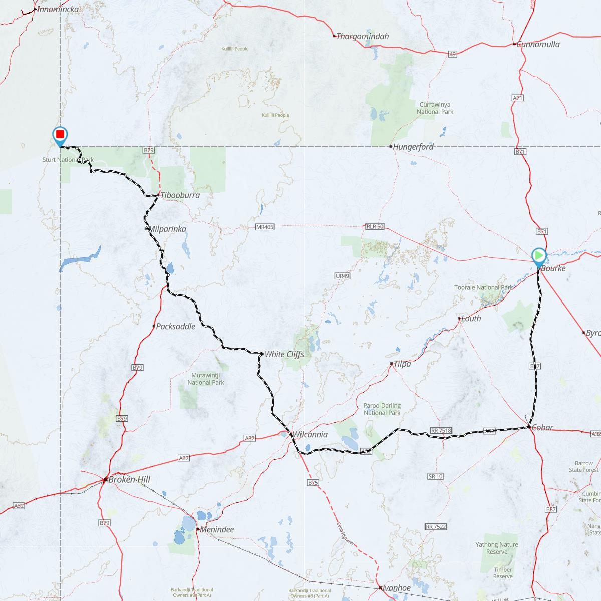 Bourke to Moomba NSW