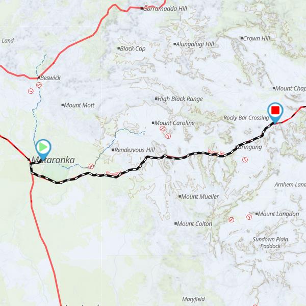 Mataranka Homestead Resort to Mt Price Rest Area NT