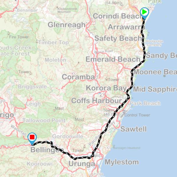 Corindi Beach to Thora NSW