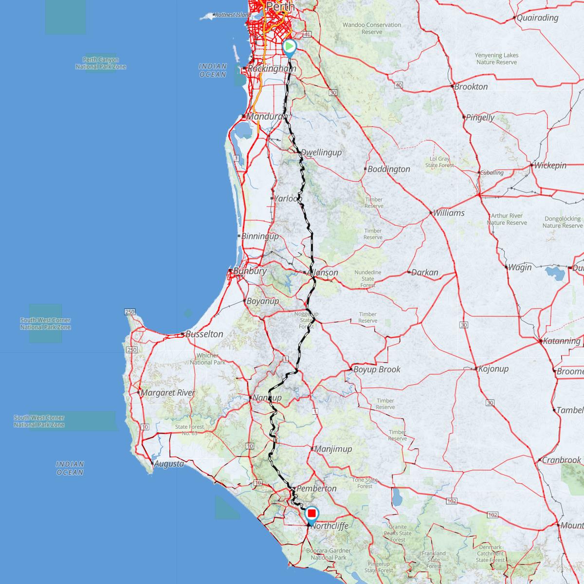 Byford - Northcliffe WA