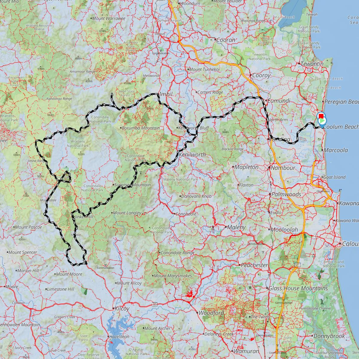 Sunshine Coast to Jimna return QLD