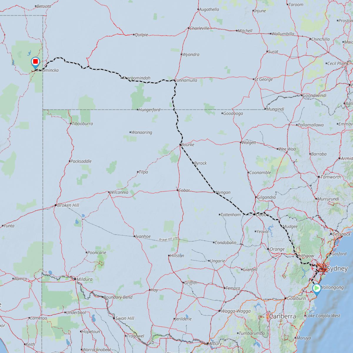 Kiama to Innamincka NSW