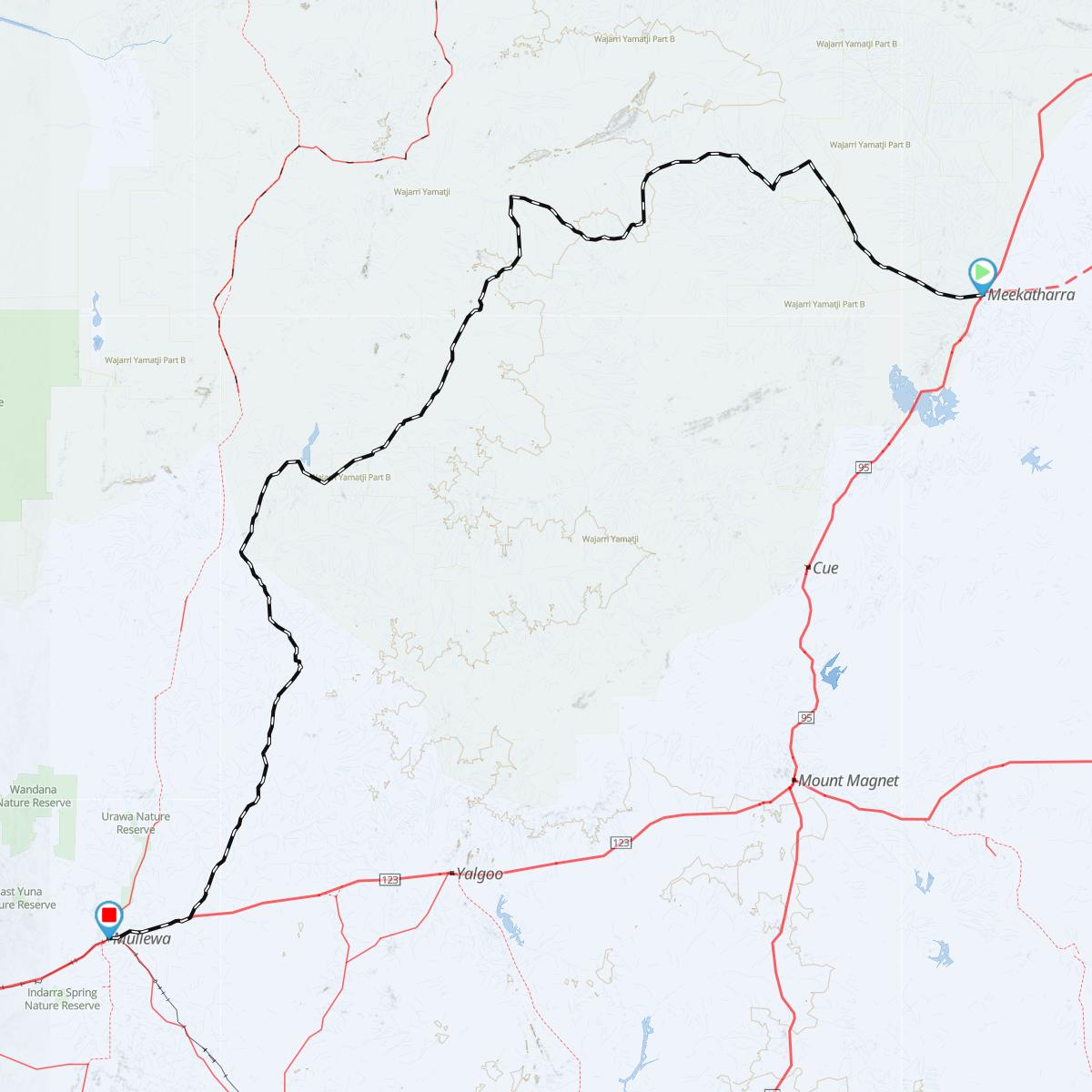 Meekatharra to Mullewa via Shire of Murchison WA