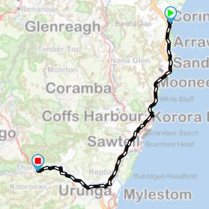 Corindi Beach to Thora NSW